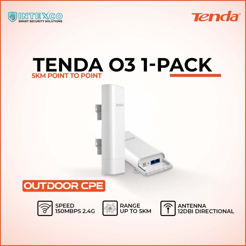Tenda O3 1-Pack 5KM Outdoor Point-to-Point CPE | Intexco